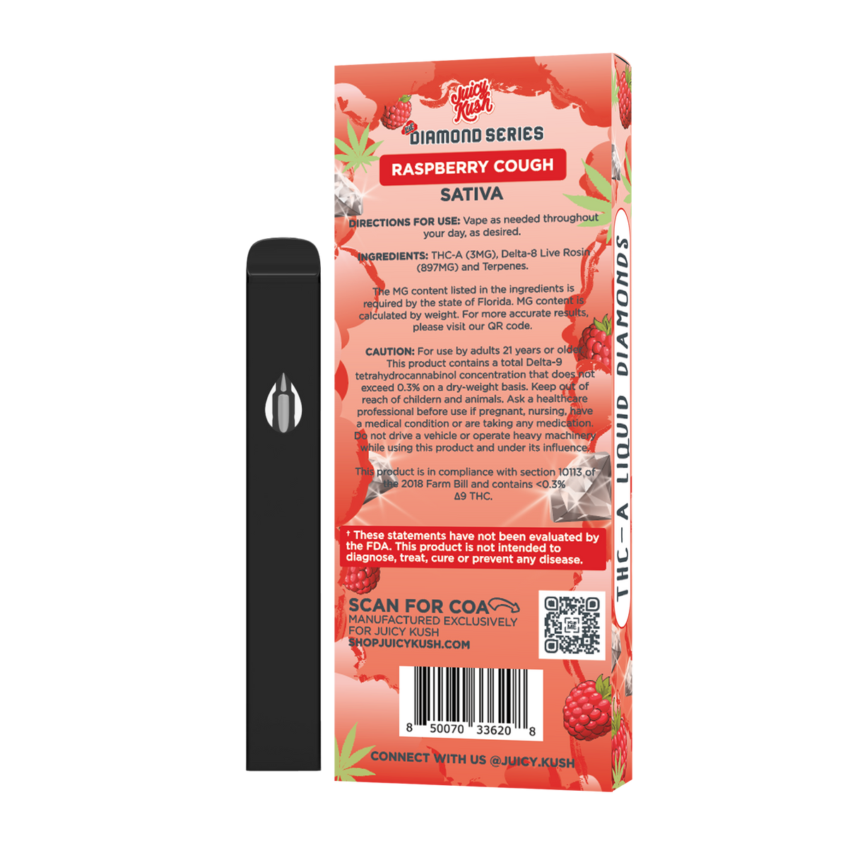 Raspberry Cough THC-A Disposable 1g – Juicy Kush