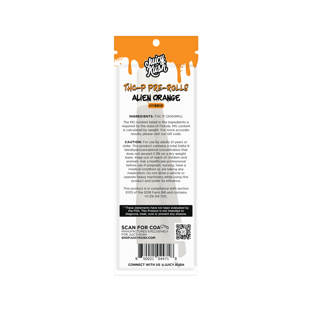 Alien Orange THC-P Pre-Rolls 3g (2ct) – Juicy Kush