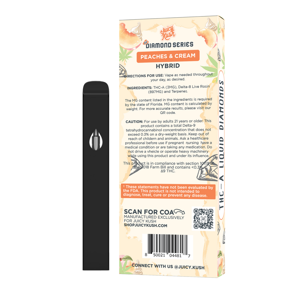 Peaches & Cream Vape 1g – Juicy Kush